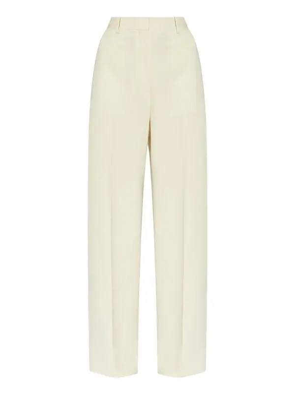 Theory Pleated Wide-leg Trousers - Rice