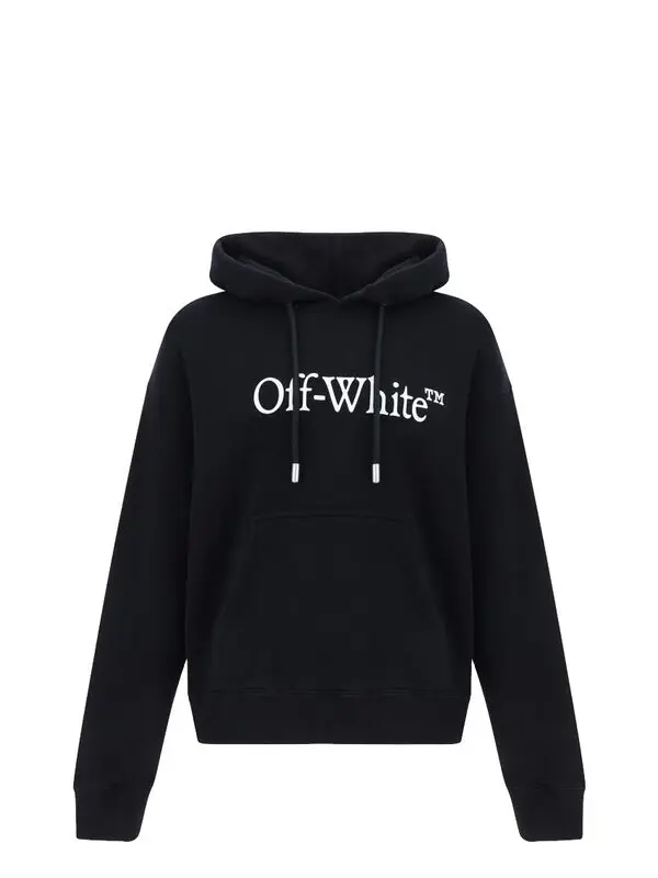 Off-White Cotton Hoodie - Black