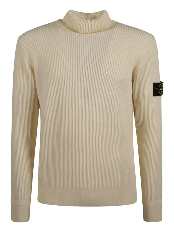 Stone Island Rws Turtle Neck Sweater - White