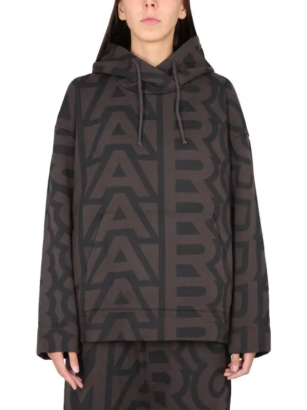 Marc Jacobs Monogram Logo Hoodie - Brown