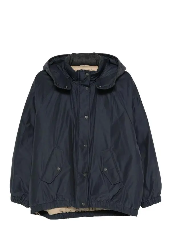 Brunello Cucinelli Jacket With Detachable Hood - Blue