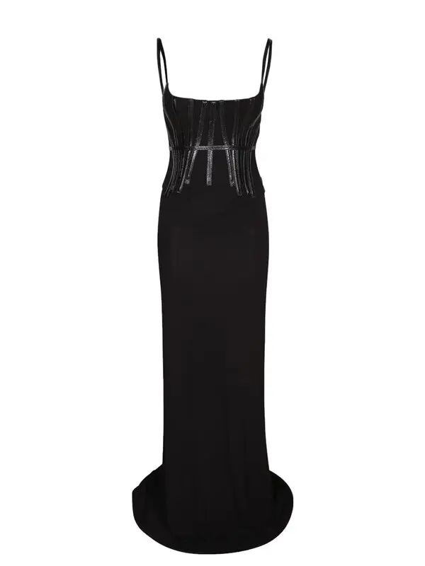 Dsquared2 Long Dress With Corset Detail - Black