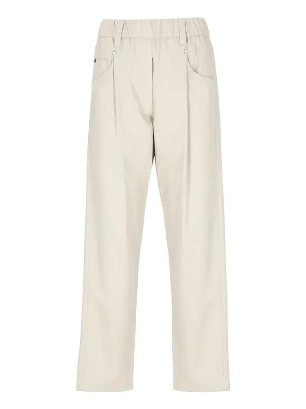 Brunello Cucinelli Cotton Trousers - Beige