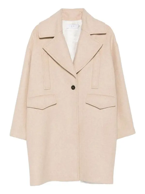 IRO PARIS Notched Lapel Coat - Beige
