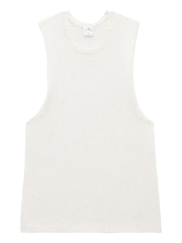COURREGES Knitted Sleeveless Top - Heritage White