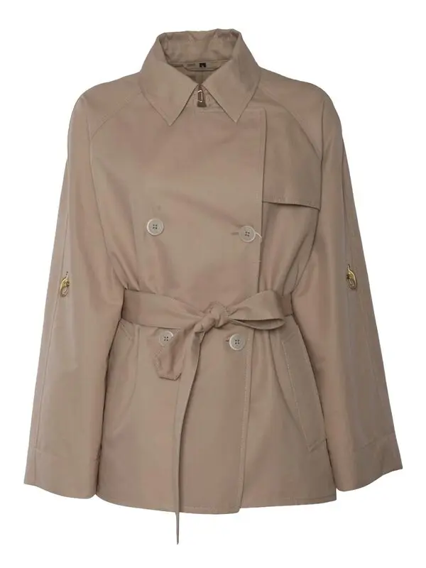 FAY Short Trench Coat - Brown