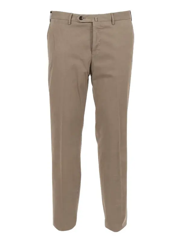 PT TORINO Slim Flat-front Trousers - Brown