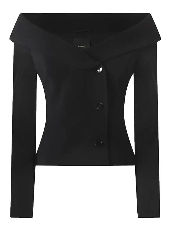 Pinko Notched Lapel Blazer - Black