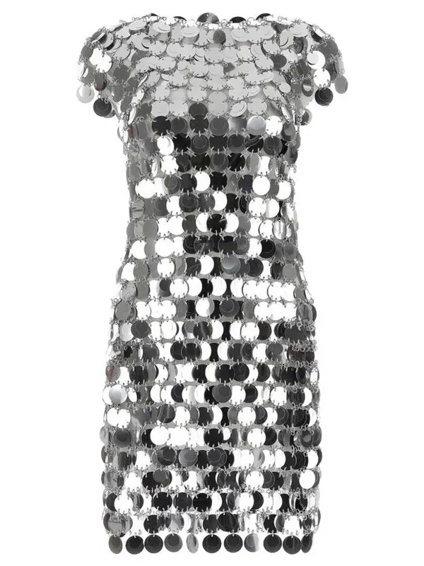 Rabanne Sequined Mini Dress - Silver