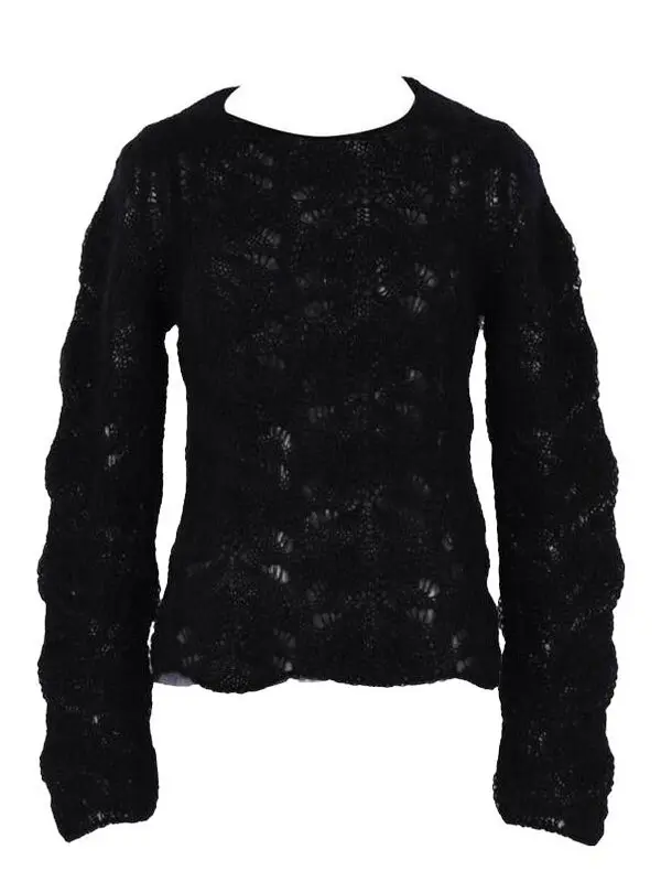 Comme Des Garçons Openwork Knit Sweater - Black