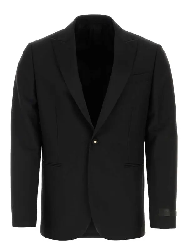 Versace Wool Blend Blazer - Black