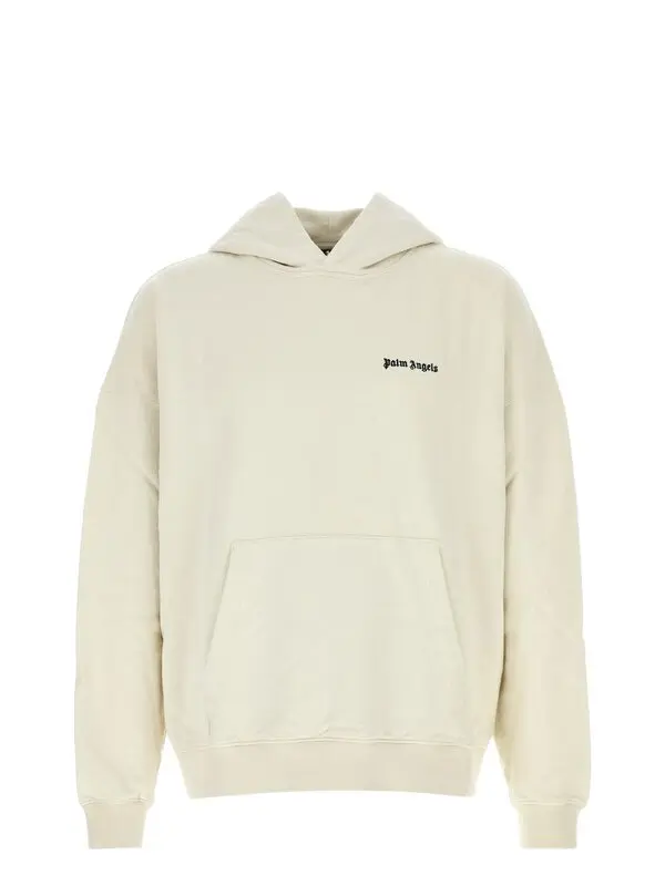 Palm Angels Embroidered Logo Hoodie - Off White/black
