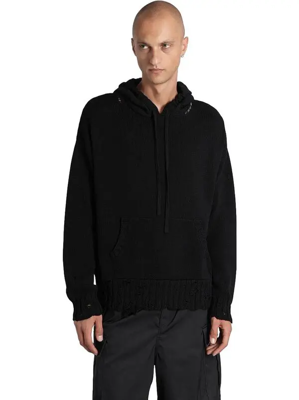 Marni Cotton Sweatshirt With Hood - Black