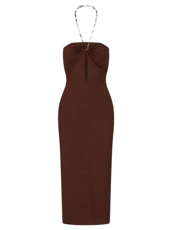 Attico Sleeveless Midi Dress - Brown