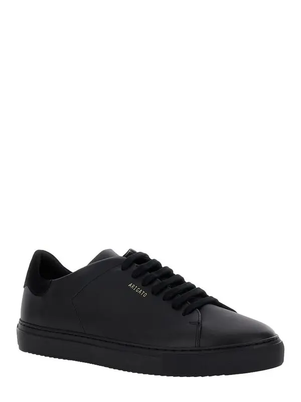 Axel Arigato Clean 90 Low Top Sneakers With Laminated Logo - Black