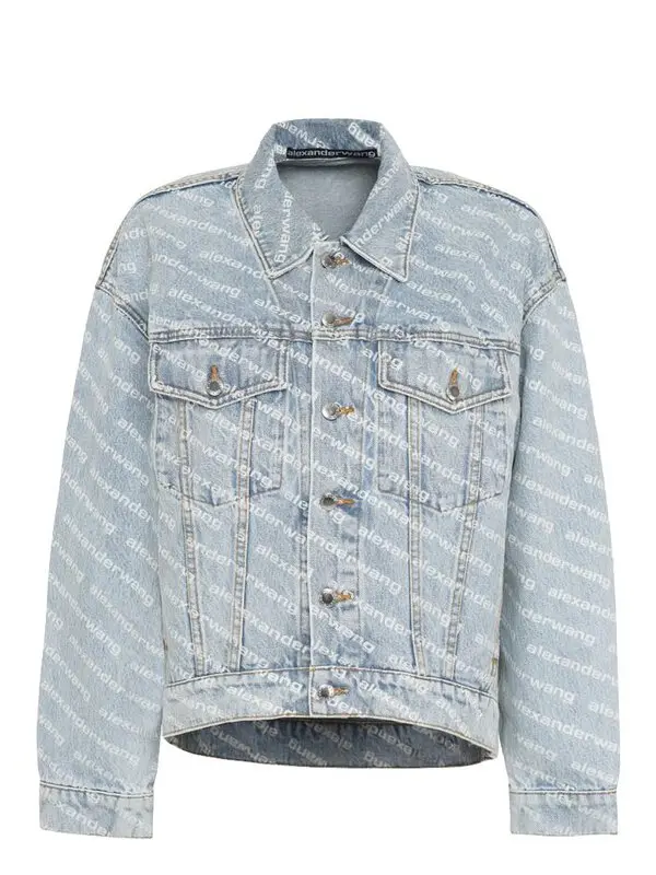 Alexander Wang Printed Denim Jacket - Navy