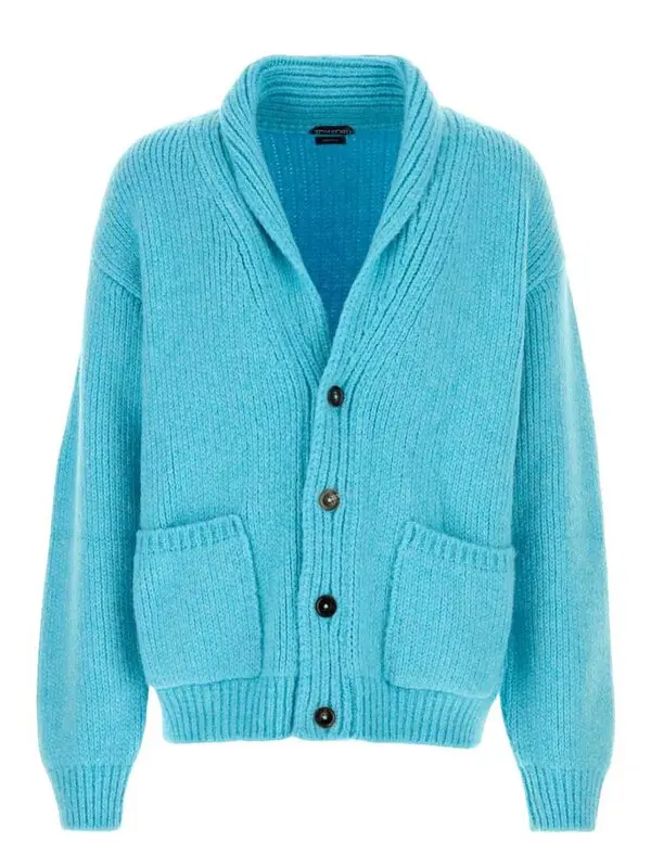 TOM FORD Cashmere Shawl Collar Cardigan - Blue
