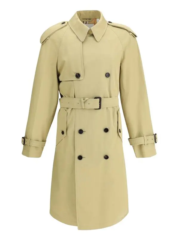 Burberry Cotton Gabardine Medium Trench Coat - Beige
