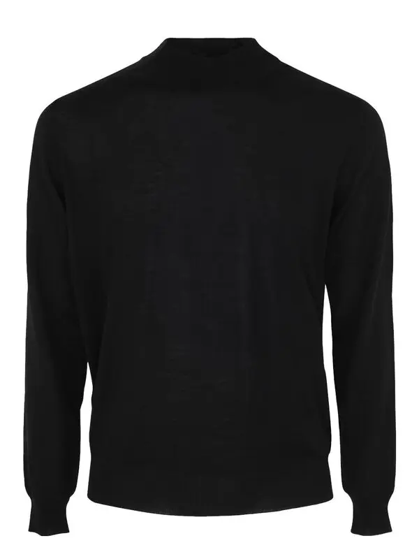 FILIPPO DE LAURENTIIS Royal Merino Long Sleeve High Neck Sweater - Black