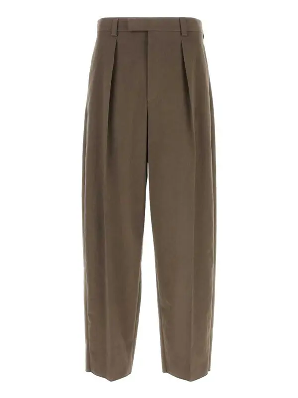 FERRAGAMO Wide-leg Stretch Cotton Pants - Brown