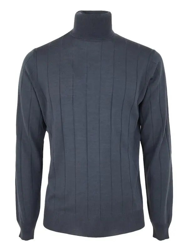 FILIPPO DE LAURENTIIS Royal Merino Long Sleeve Turtleneck Sweater - Grey