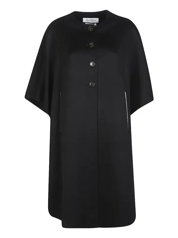 Max Mara Moriana Long Cape - Black