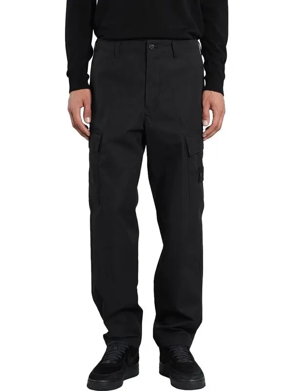 Stone Island Cotton Cargo Pants - Black