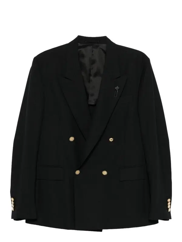 LARDINI Double-breasted Jacket - Black