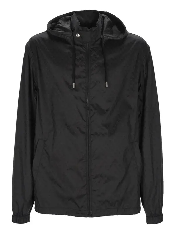 Alexander McQueen Windbreaker With Jacquard Skull Motif - Black