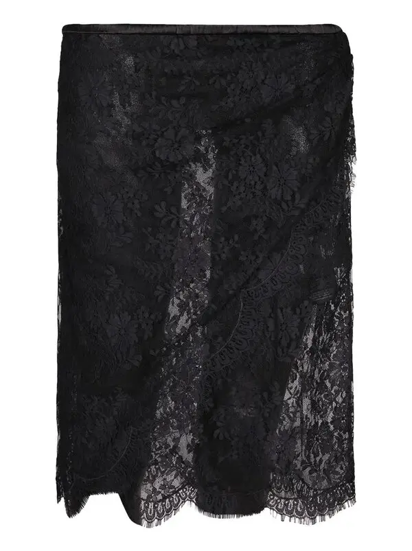Saint Laurent Lace Skirt - Black