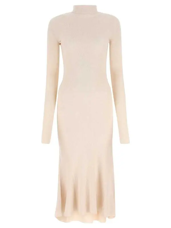 Balenciaga Sand Silk Blend Dress - Beige O Tan