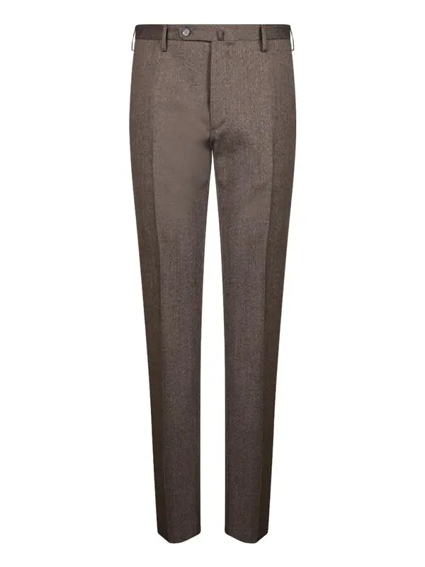 Incotex Slim Fit Tweed Trousers - Beige