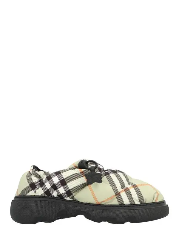 Burberry Check Motif Mules - Beige