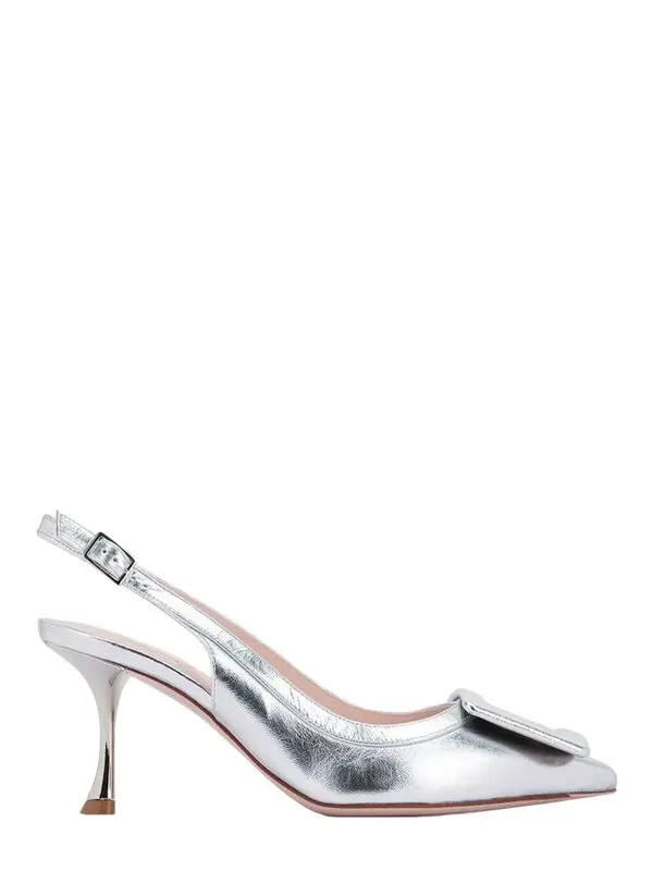 ROGER VIVIER Viv In The City Slingback Heels - Silver