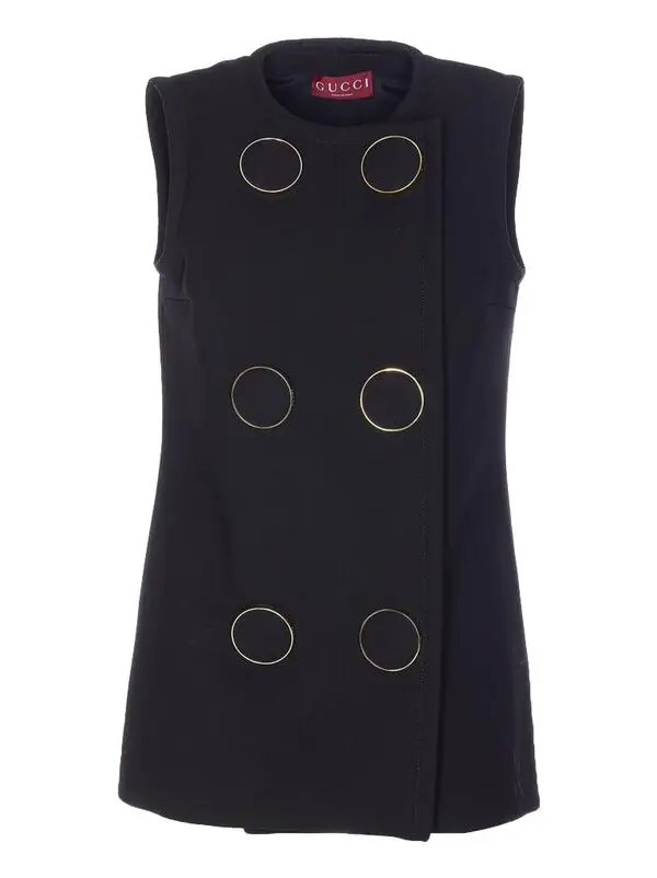 Gucci Sleeveless Double Breasted Dress - Black