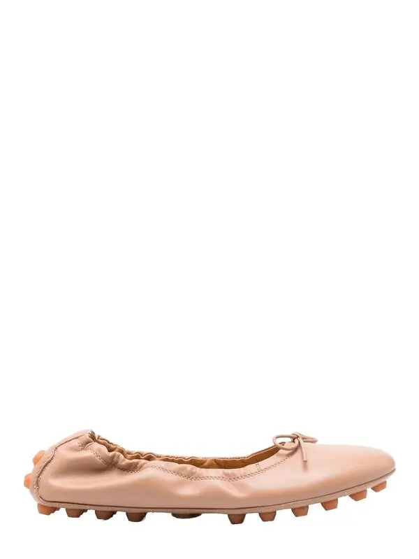TOD'S Bubble Leather Ballet Flats - Powder