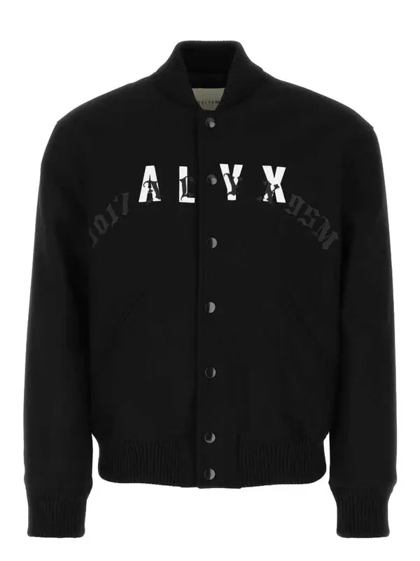 1017 Alyx 9sm Black Wool Blend Bomber Jacket - Multicoloured