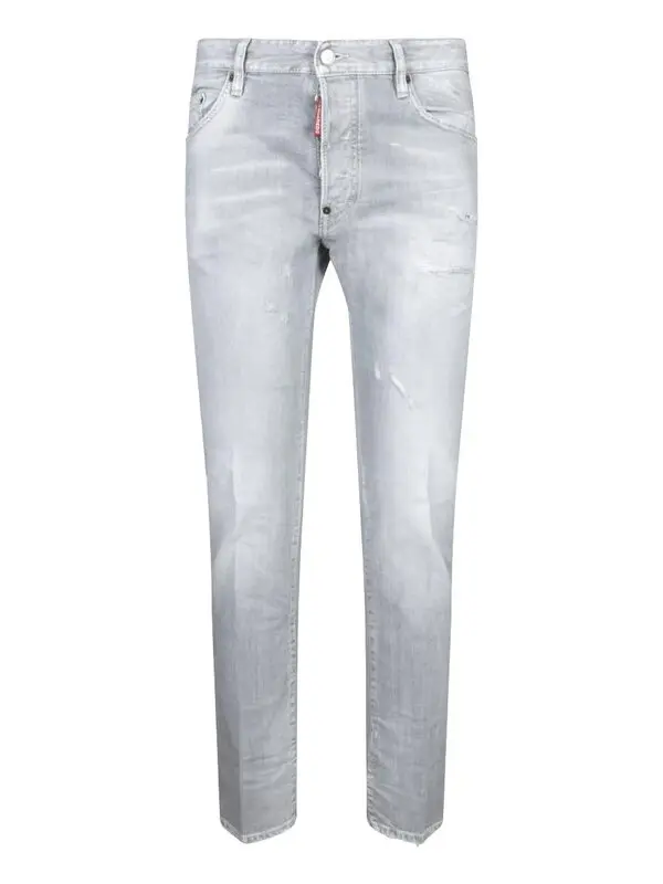 Dsquared2 Five-pocket Jeans With Distressed Detailing - Grey
