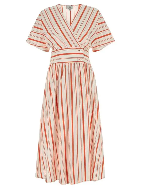 Woolrich Embroidered Striped Dress - Stripped
