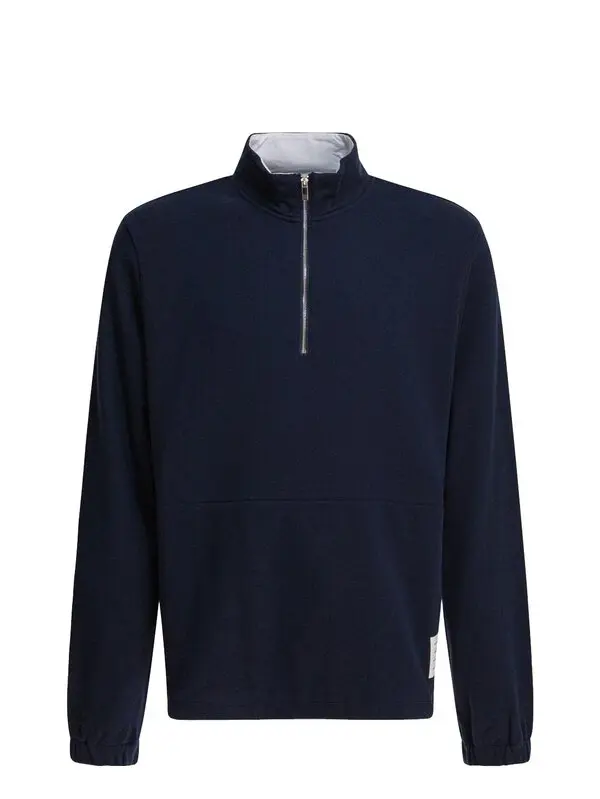 Thom Browne Half Zip Sweatshirt - Blue