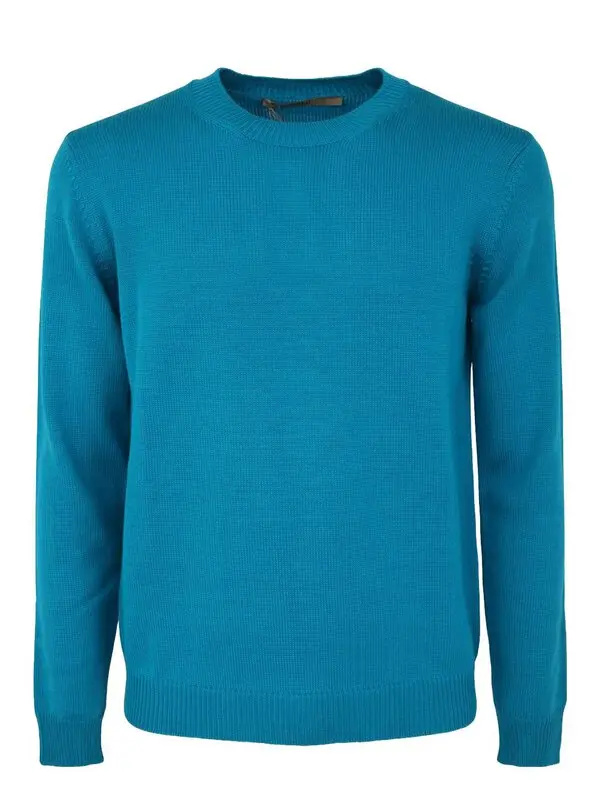 ROBERTO COLLINA Long Sleeve Crew Neck Sweater - Blue