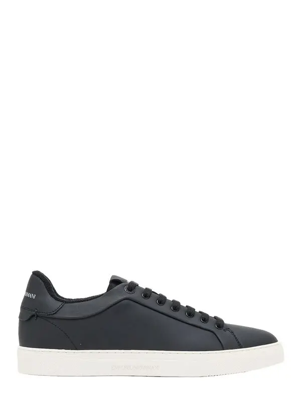 Emporio Armani Leather Low-top Sneakers - Black