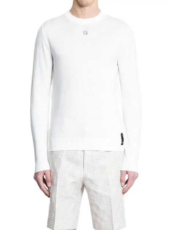 Fendi Ribbed Knitwear Top - White
