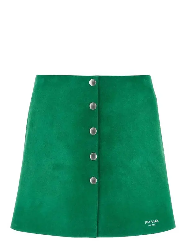 Prada Suede Mini Skirt - Green