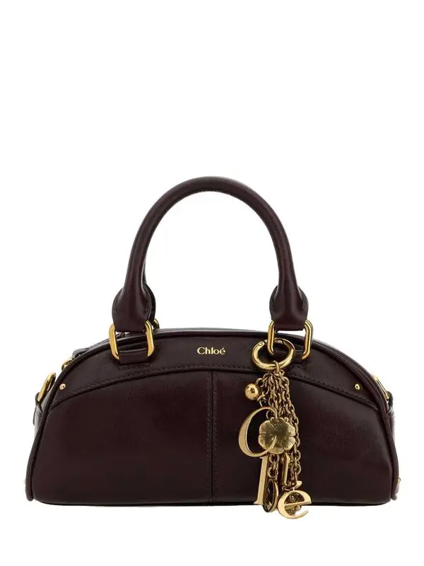 Chloé Small Leather Bowling Handbag - Purple