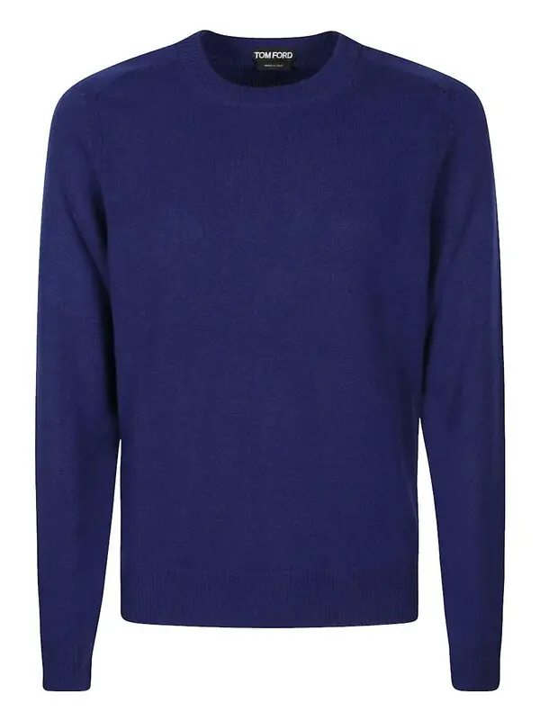 TOM FORD Cashmere Saddle Sweater - Blue