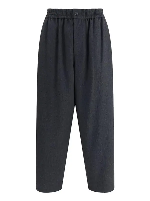 Giorgio Armani Virgin Wool Flannel Trousers - Grey