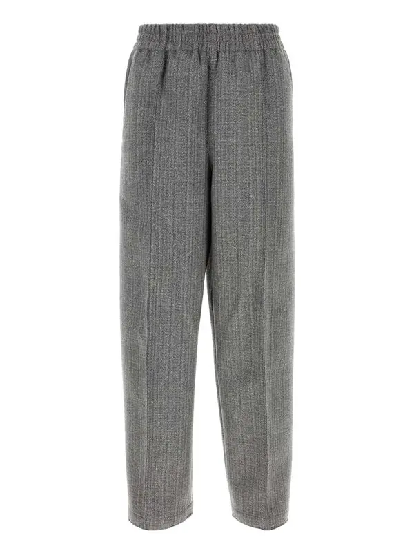 Ami Melange Wool Blend Trousers - Grey