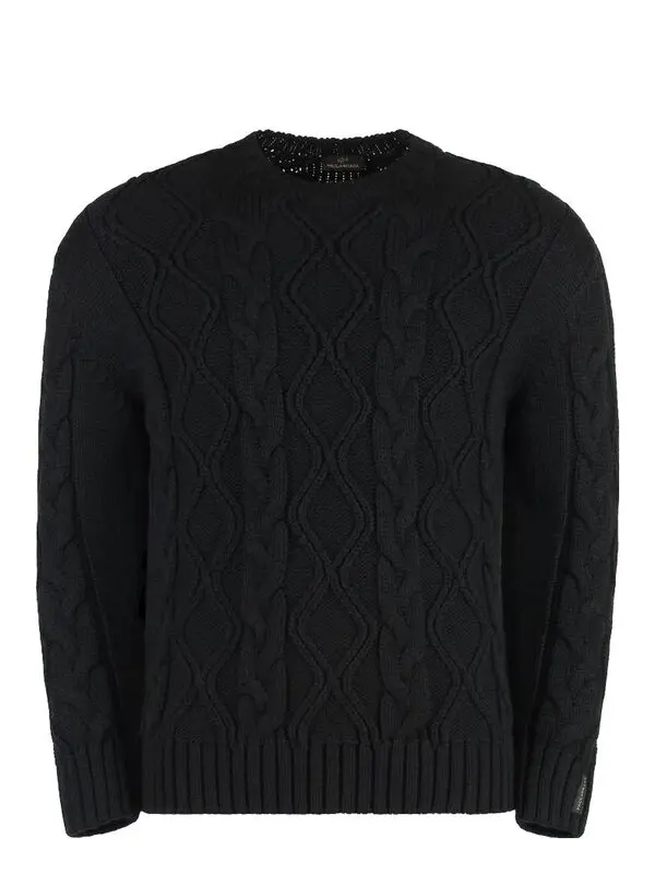 Paul & Shark Virgin Wool Crew-neck Sweater - Black