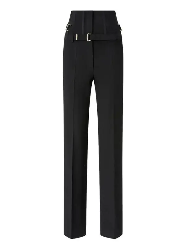 Pinko High-waist Straight-leg Trousers - Black
